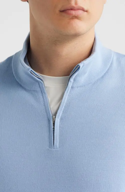 REISS Blackhall Wool Quarter Zip Sweater - Soft Blue