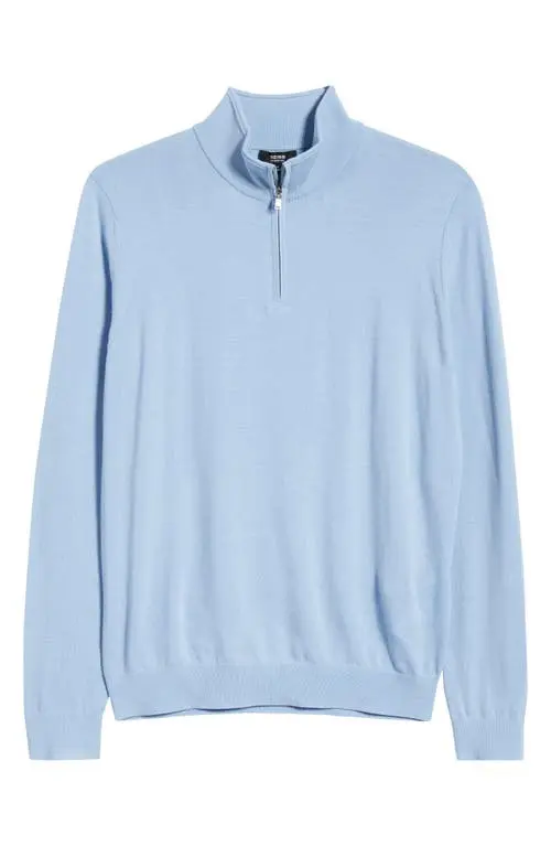 REISS Blackhall Wool Quarter Zip Sweater - Soft Blue