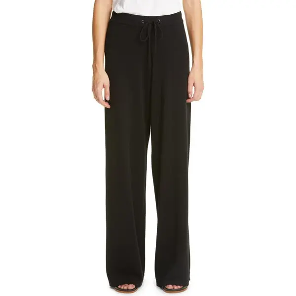 Co Wide Leg Sweater Pants - Black