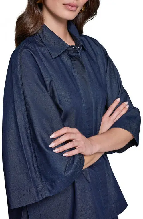 Donna Karan New York Bali Dolman Sleeve Denim Shirt