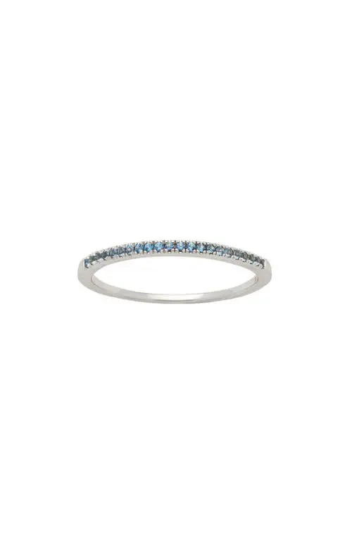 MADE BY MARY Birthstone Stacking Ring With Emerald Cubic Zirconia - Silver