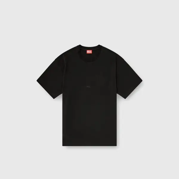 DIESEL® Cotton-interlock T-shirt With Logo Embroidery - Black