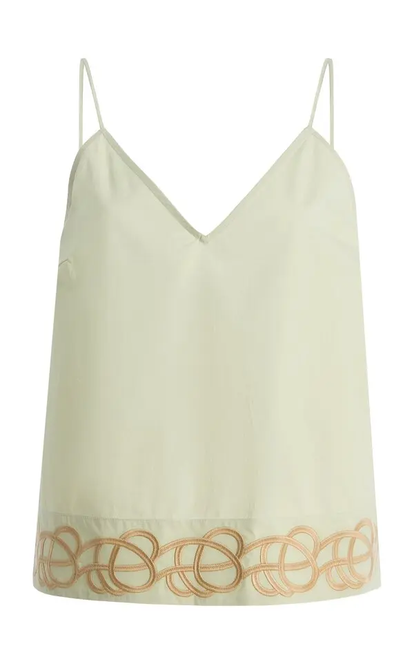 BY MALENE BIRGER Jennie Embroidered Cotton Top - Green