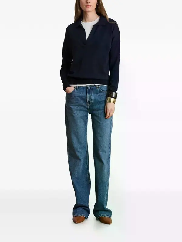Ralph Lauren Embroidered Logo Johnny Collar Sweater