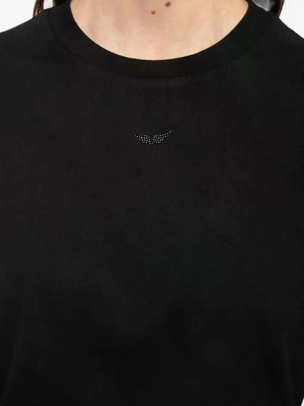 Zadig&Voltaire Asymmetric Strass-embellished T-shirt