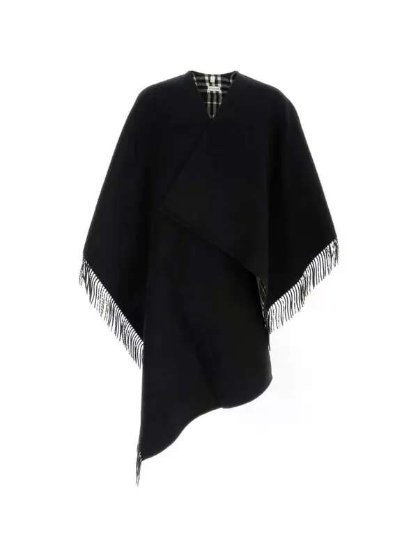 Burberry Fringed Wool Cape
