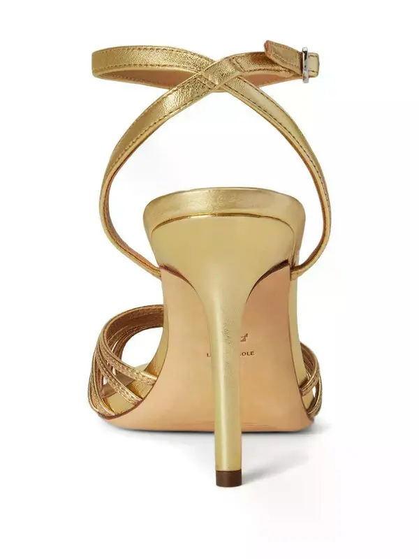 Ralph Lauren Mckayla Caged Leather Stiletto Sandals