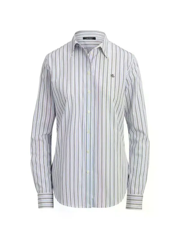Ralph Lauren Striped Embroidered Logo Cotton Shirt