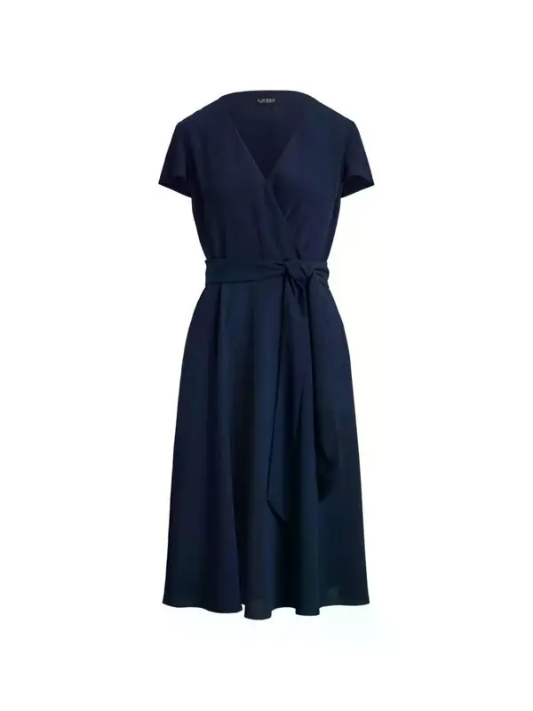 Ralph Lauren Belted Georgette Surplice Midi Dress - Blue