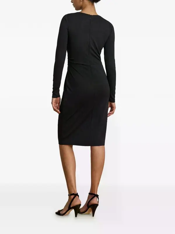 Ralph Lauren Twist-front Boatneck Midi Dress - Black