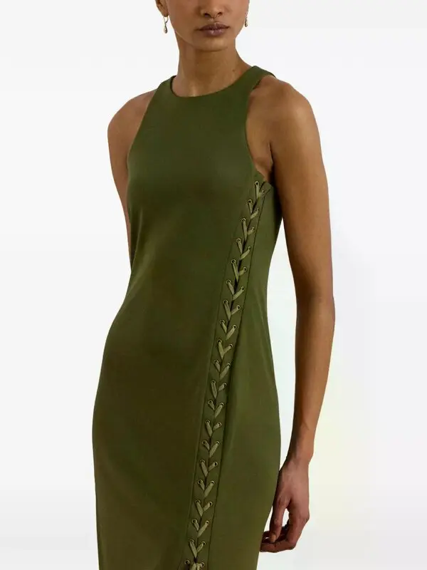 Ralph Lauren Lace-up Jersey Maxi Dress