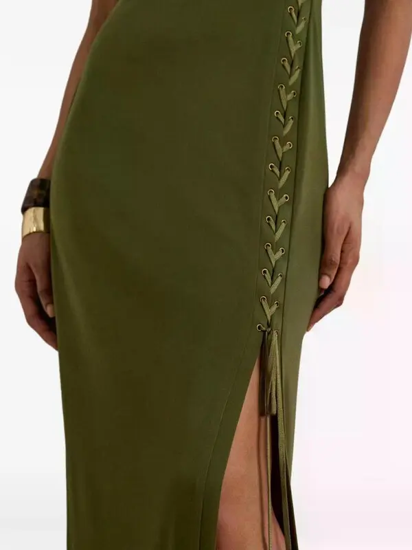 Ralph Lauren Lace-up Jersey Maxi Dress