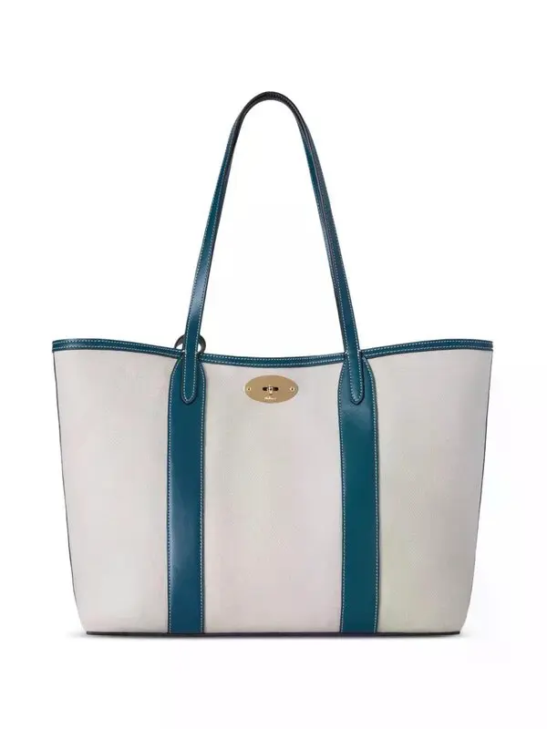 Mulberry Bayswater Canvas Tote Bag With Leather Trim And Postman's Lock