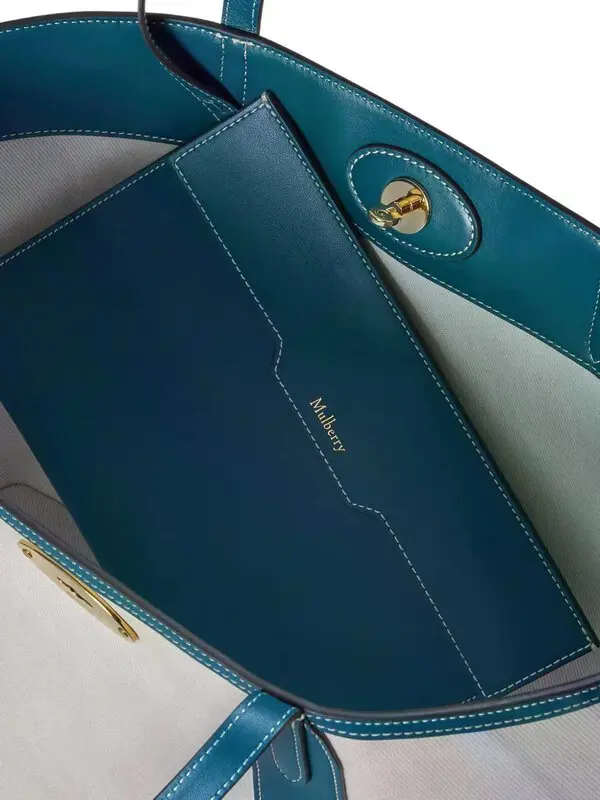 Mulberry Bayswater Canvas Tote Bag With Leather Trim And Postman's Lock