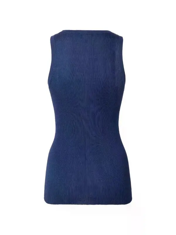 Fendi Ribbed-knit Ff-motif Sleeveless Top
