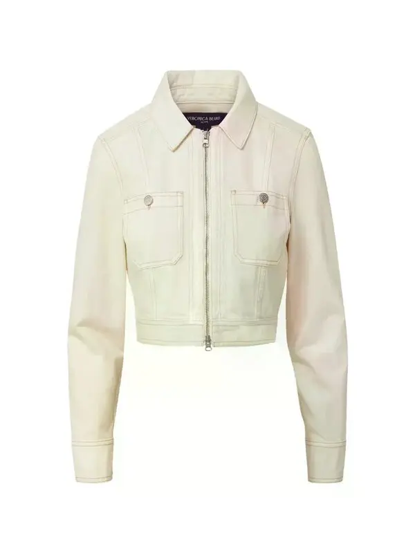 Veronica Beard Patty Zip-up Cropped Cotton Jacket
