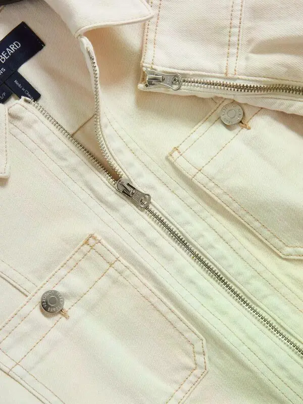 Veronica Beard Patty Zip-up Cropped Cotton Jacket