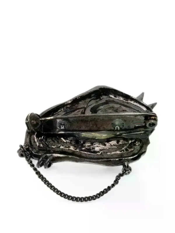 Yohji Yamamoto Rocker's Ear Brooch With Spike And Chain Detail