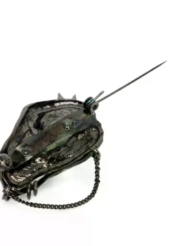 Yohji Yamamoto Rocker's Ear Brooch With Spike And Chain Detail