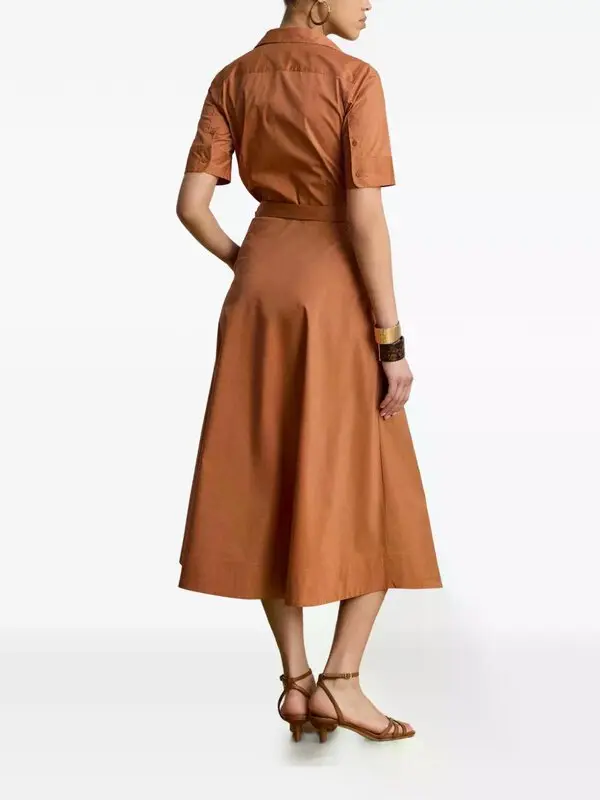 Ralph Lauren Belted Stretch Midi Shirt Dress