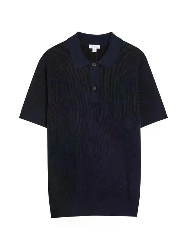 Sunspel Ribbed-knit Polo Shirt