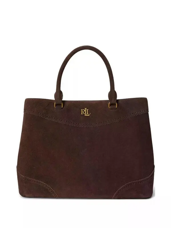 Ralph Lauren Marcy Perforated Suede Satchel Bag