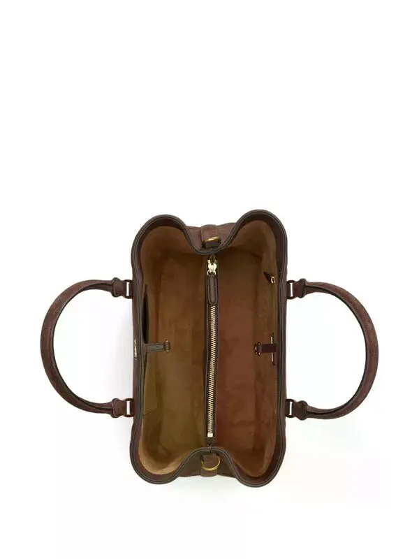 Ralph Lauren Marcy Perforated Suede Satchel Bag