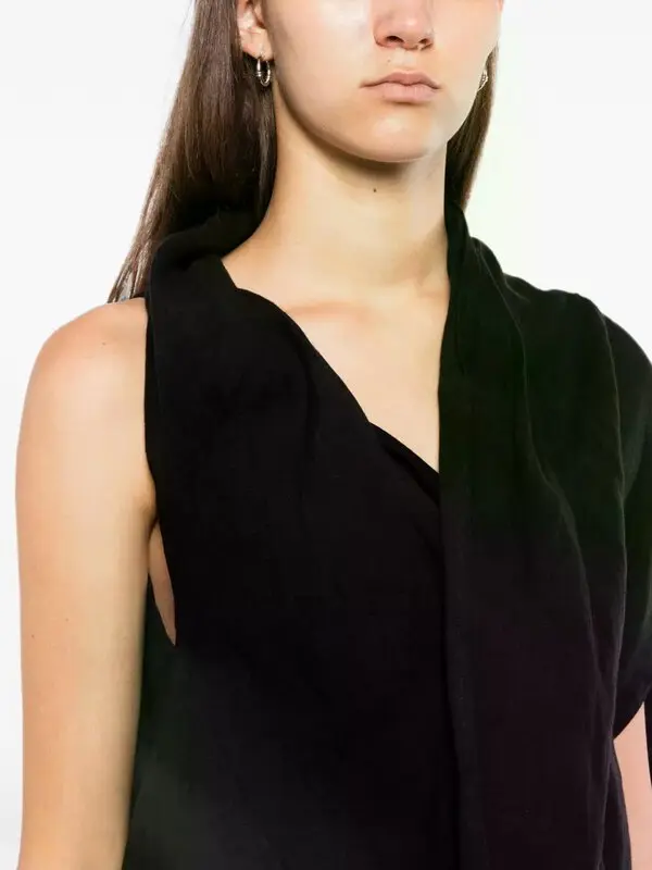 Yohji Yamamoto Asymmetrical Draped Sleeveless Dress