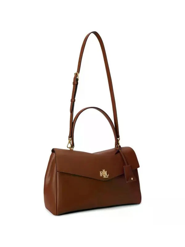 Ralph Lauren Medium Farrah Leather Satchel Bag - Brown