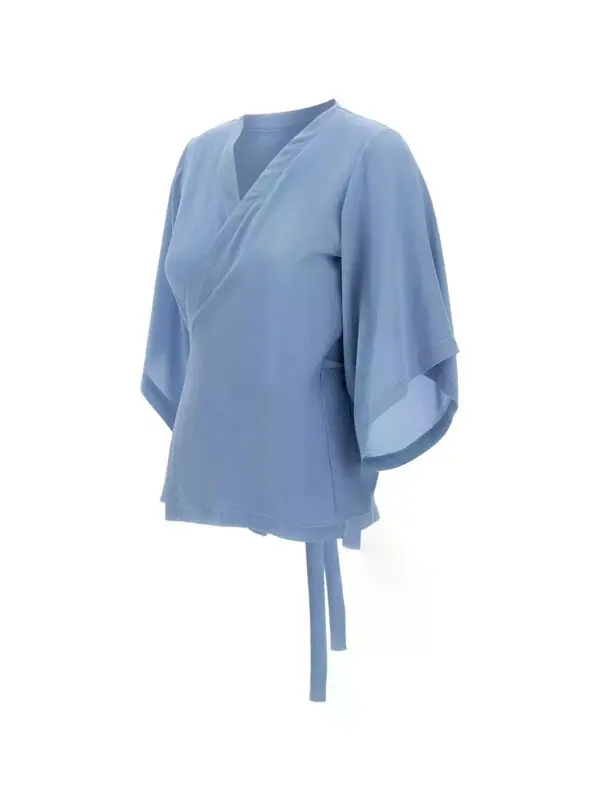 KANGRA Silk Wrap Blouse