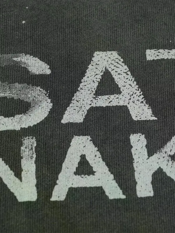 SATOSHI NAKAMOTO Distressed Paint-splatter Hoodie With Logo