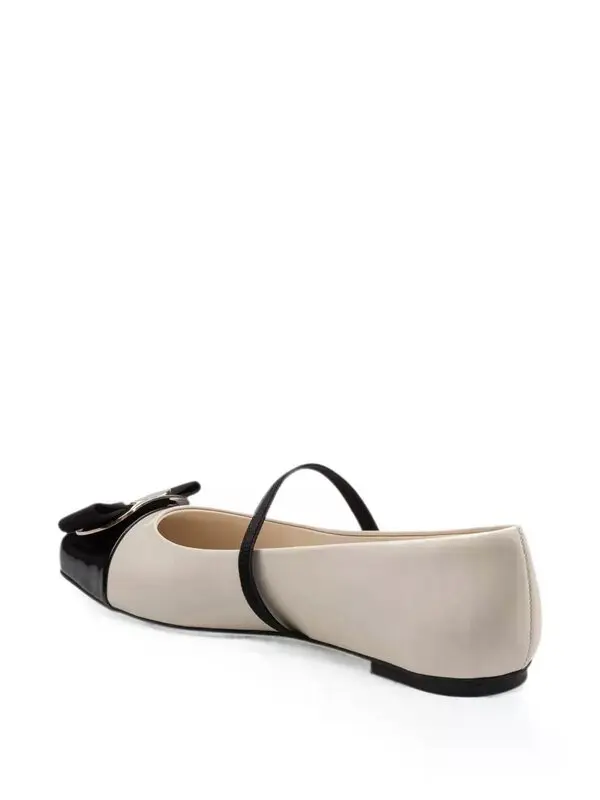 FERRAGAMO Patent Leather Ballet Flats With Bow Detailing