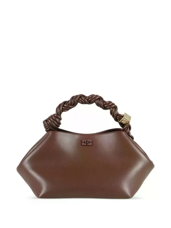 GANNI Small Braided-handle Tote Bag - Brown