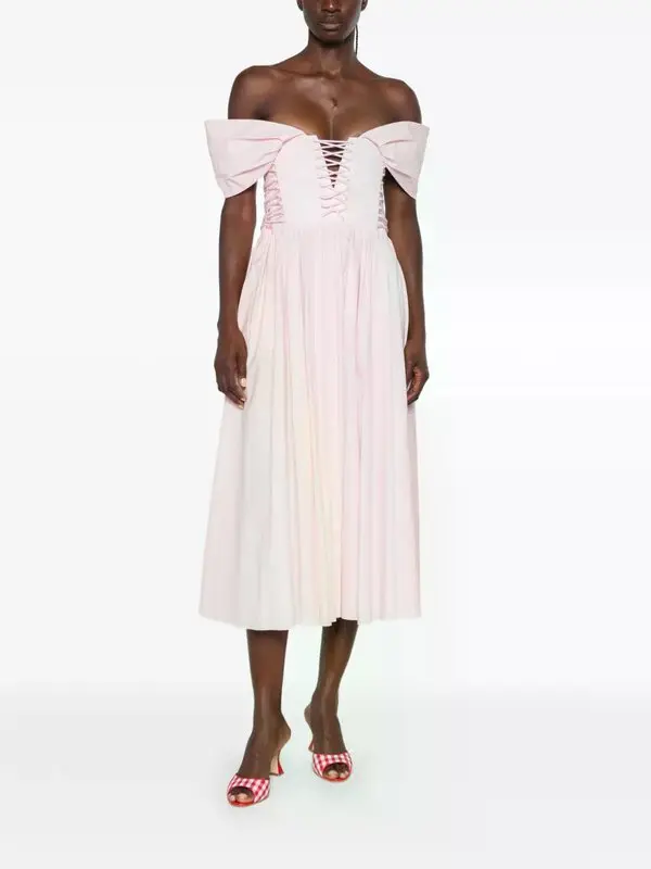 Philosophy Di Lorenzo Serafini Off-shoulder Lace-up Dress