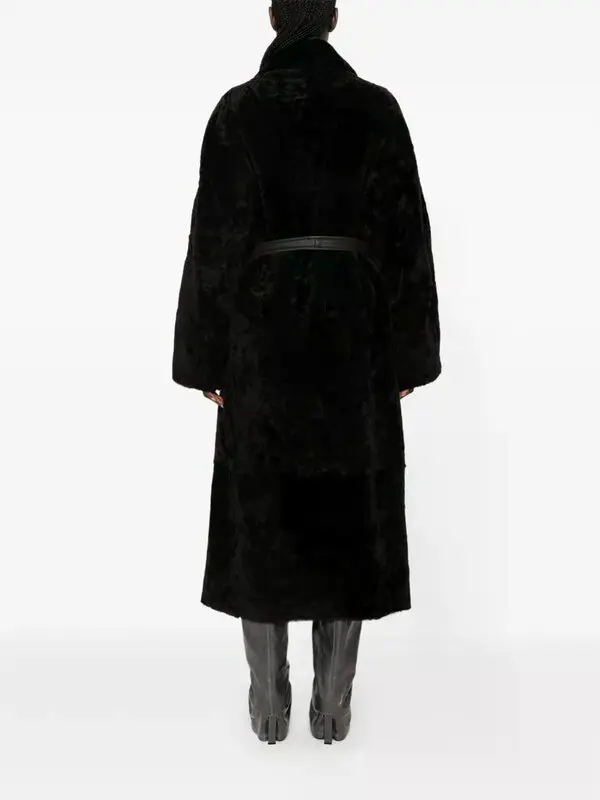 BLANCHA Belted Shearling Coat