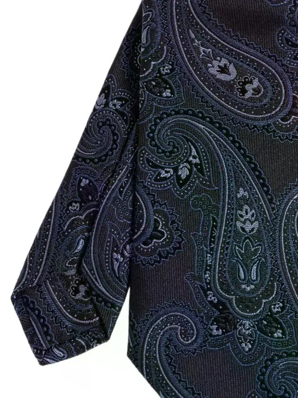 Etro Silk Paisley Print Neck Tie