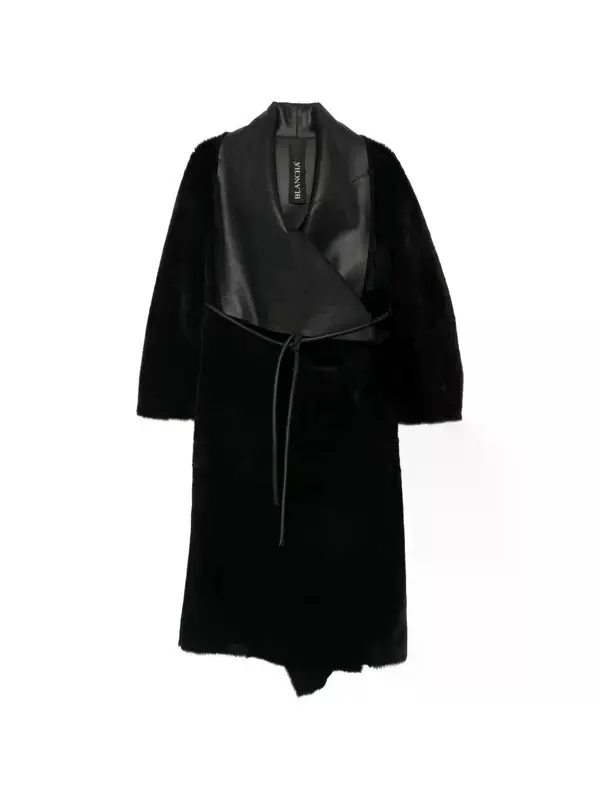 BLANCHA Shearling And Leather Panel Coat