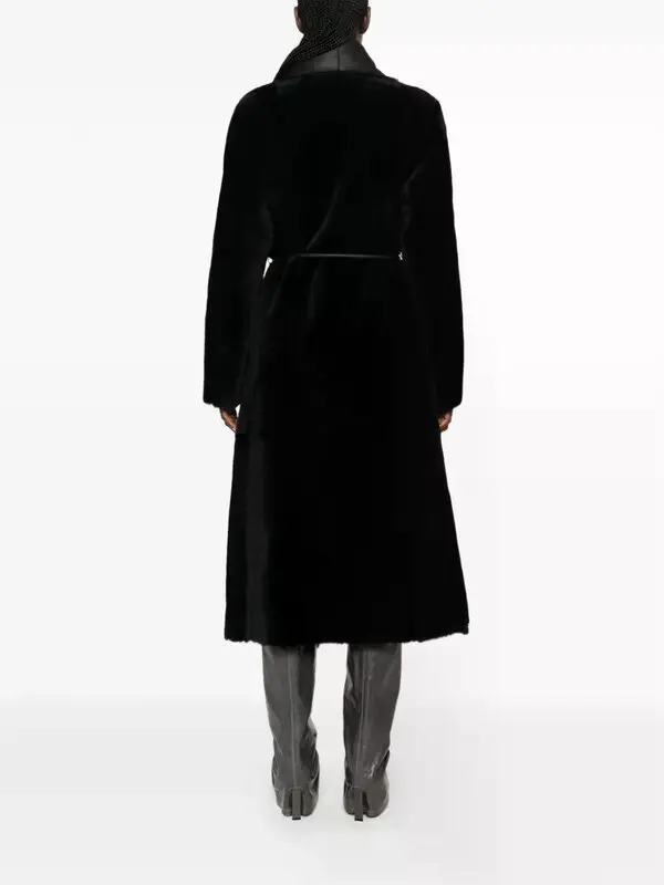 BLANCHA Shearling And Leather Panel Coat