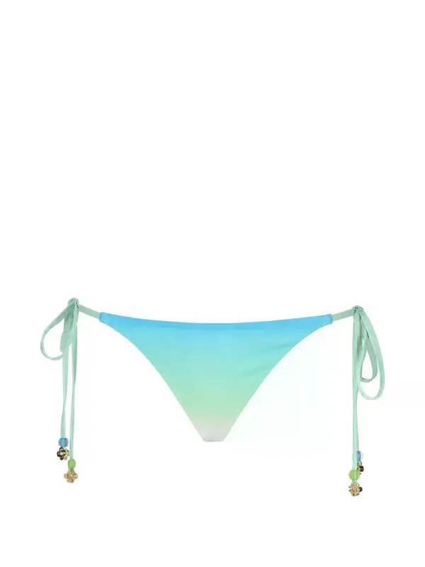 Casablanca Gradient Effect Bead-embellished Bikini Bottoms - Blue