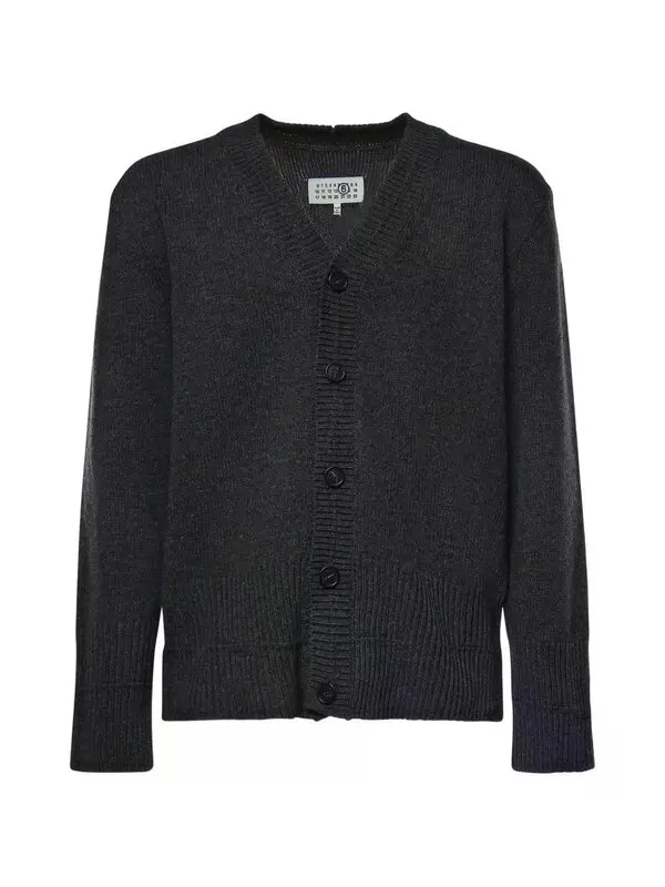 MAISON MARGIELA Logo Embroidered V-neck Cardigan
