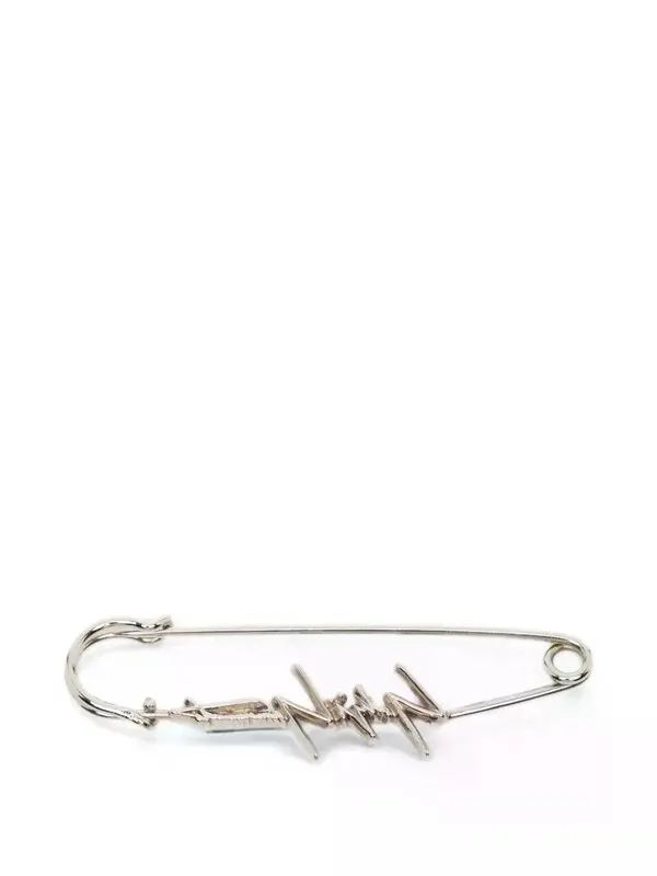 Yohji Yamamoto Tone Safety Pin Brooch - Silver