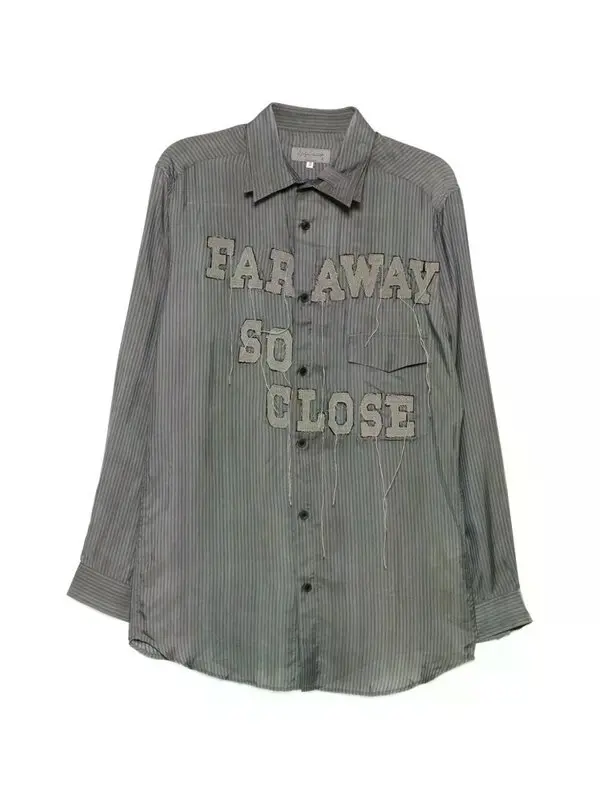 Yohji Yamamoto Patch-detail Pinstripe-print Shirt