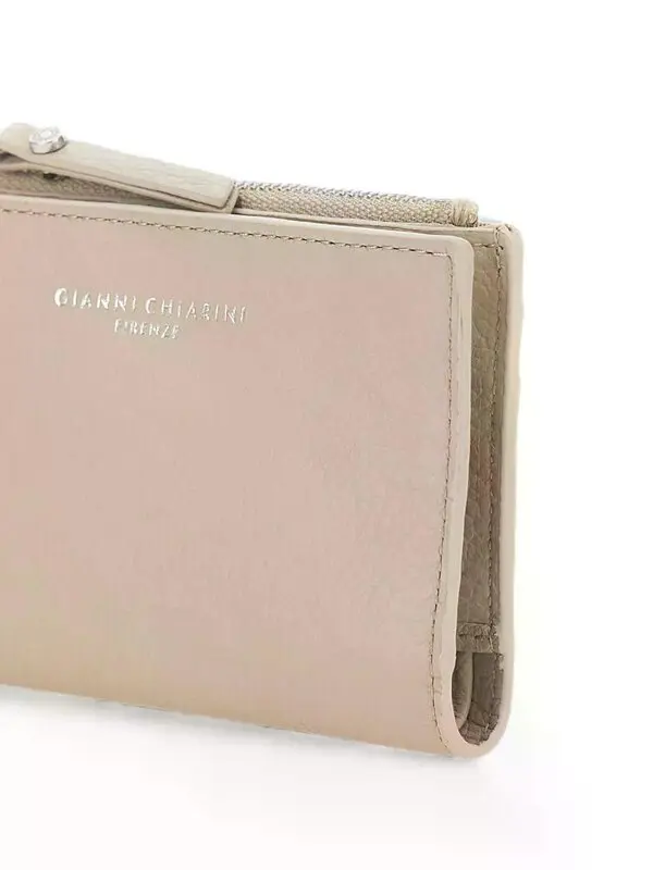 GIANNI CHIARINI Grained Leather Dollaro Wallet - Neutrals