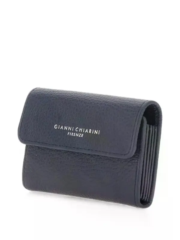 GIANNI CHIARINI Dollaro Hammered Leather Wallet - Blue
