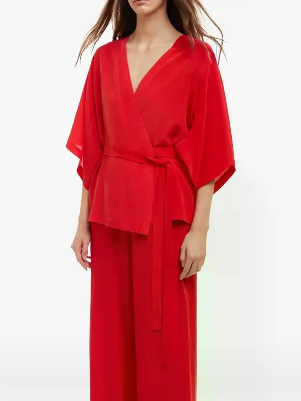 KANGRA Silk Wrap Blouse