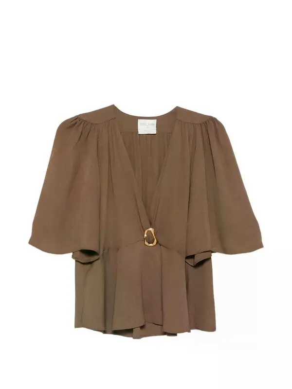 FORTE_FORTE Draped Top With Hammered Ring Detail