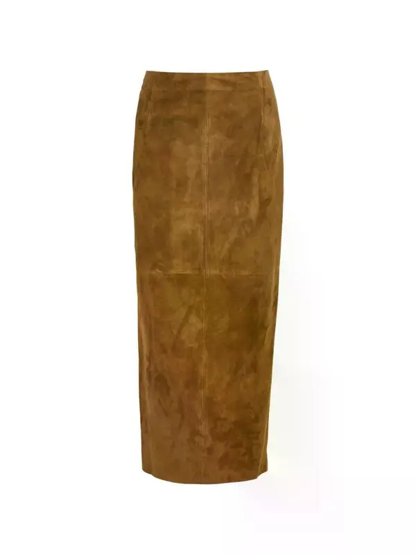 Nour Hammour Suede Midi Skirt