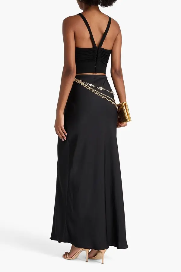 Rabanne Chainembellished Satin Maxi Skirt