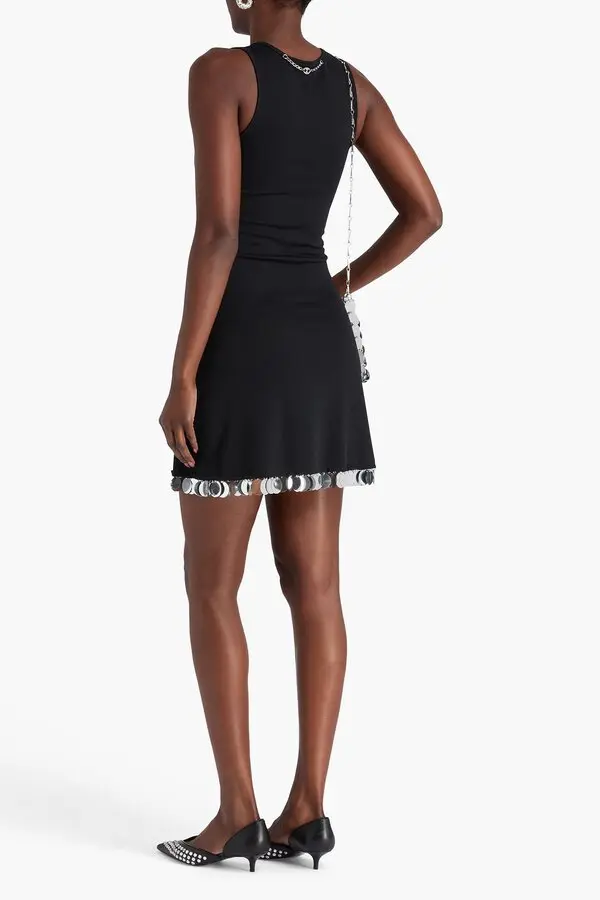 Rabanne Embellished Jersey Mini Dress
