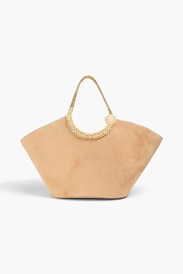 Rabanne Cabas Disclink Embellished Suede Tote - Sand